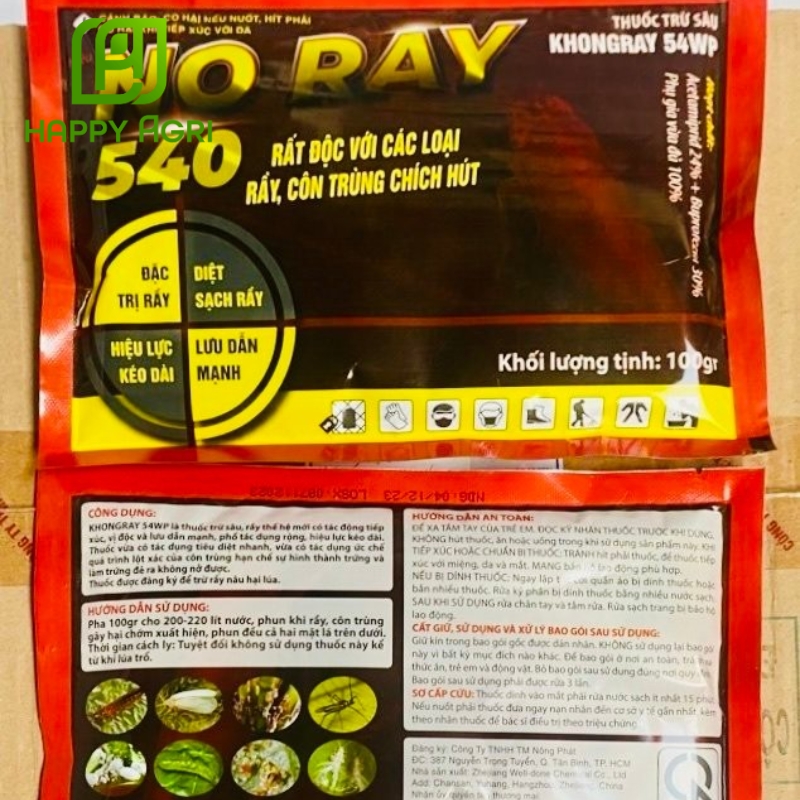 Thuốc Trừ Sâu Khongray 54WP - No Ray 540 Bán Chạy - Giá Tốt