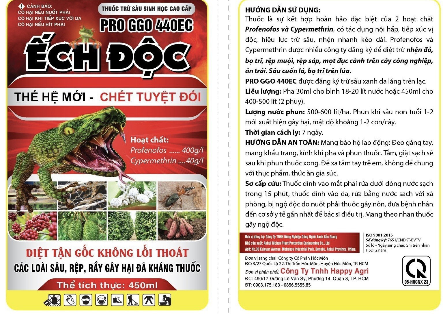 Thuốc Trừ Sâu Pro GGO 440EC Hiệu Ếch Độc Giá Tốt, Chất Lượng